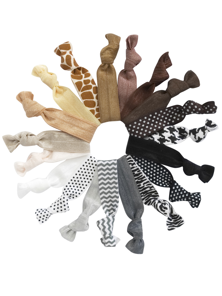 Neutral Prints knotted hair ties mega at Cyndibands.com